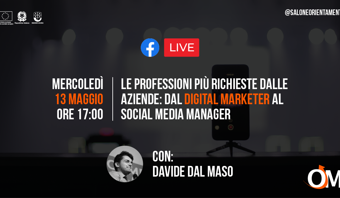 Mercoledì 13 Maggio LIVE su Facebook con Davide Dal Maso - Orientamenti